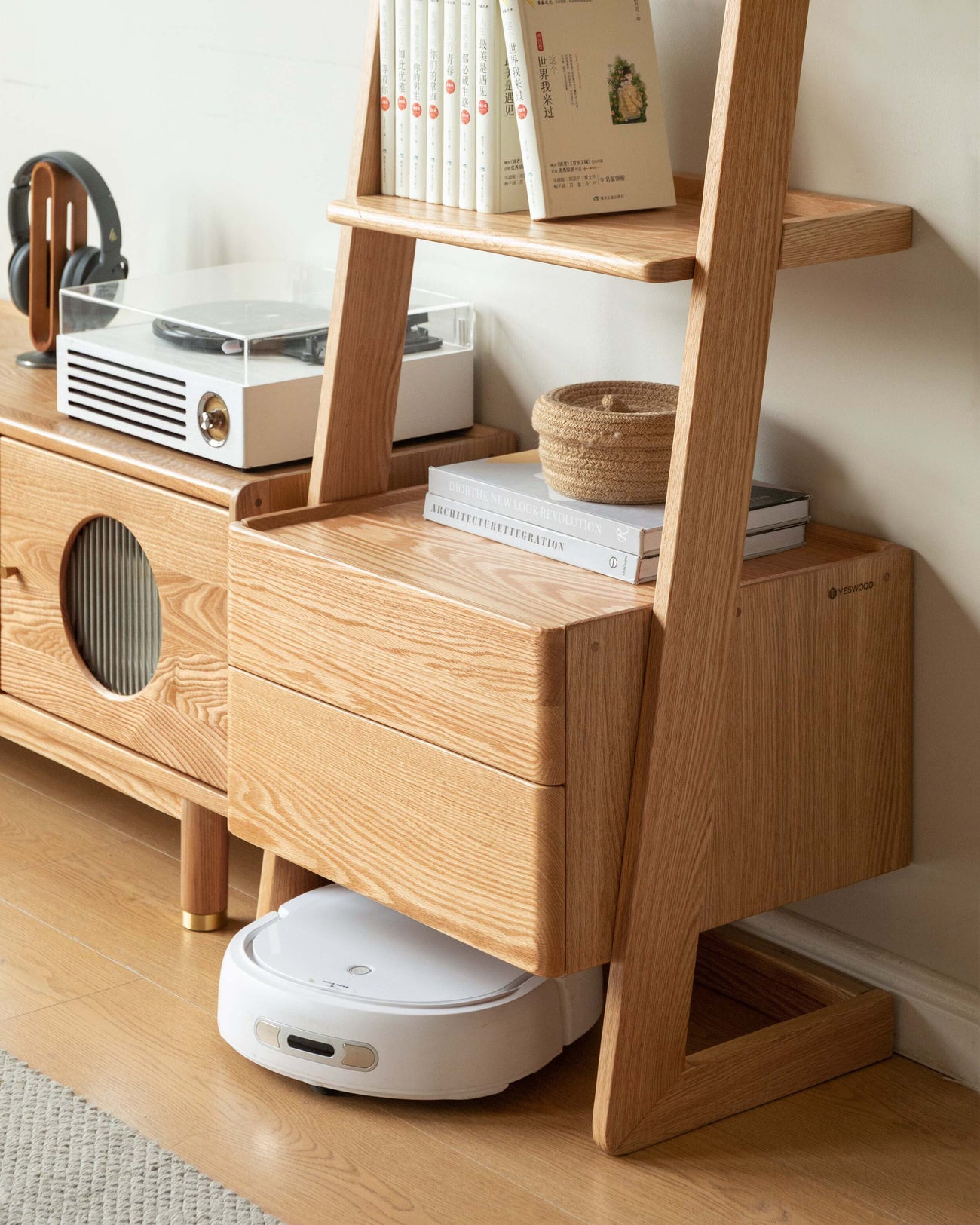 Ladder Bookshelf with Drawers & Shelf | OZ Study Desks – OZ Study Desks