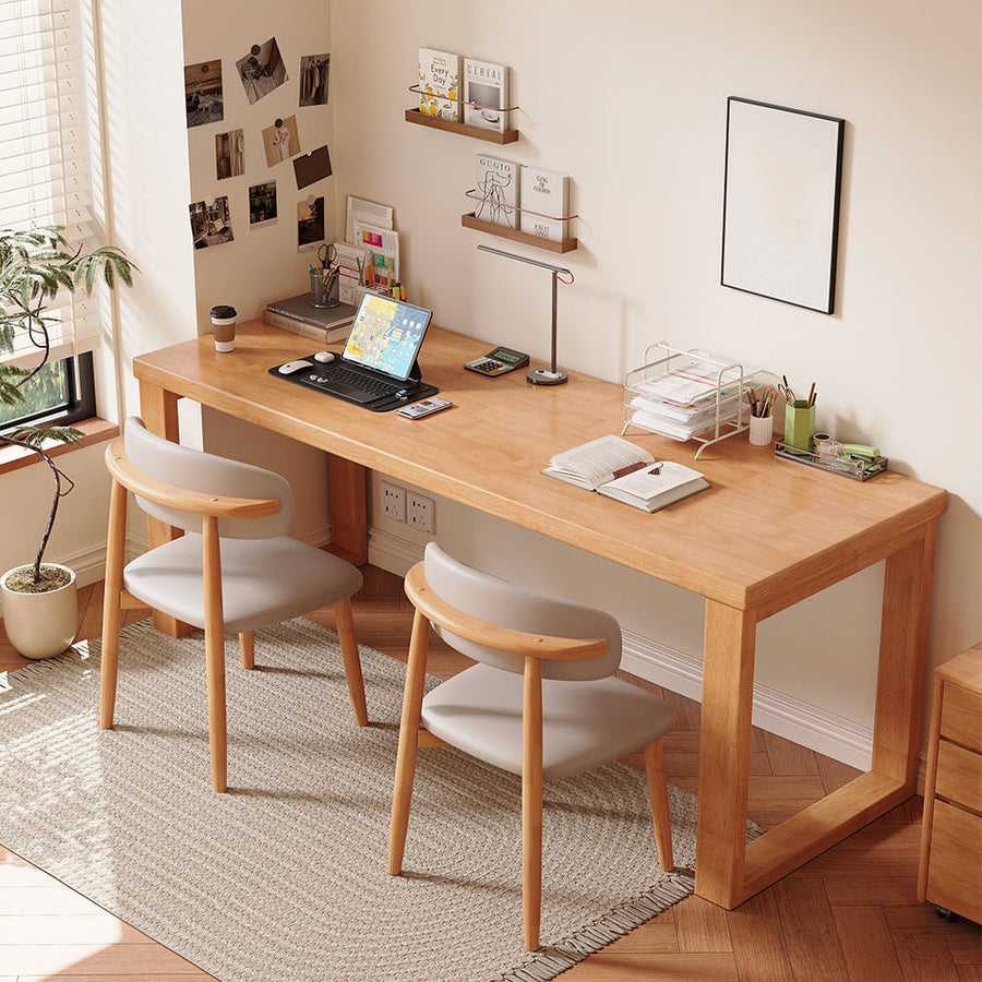 Binfah Classic Design Solid Timber Slab Study Desk in Multiple Color a – OZ Study Desks