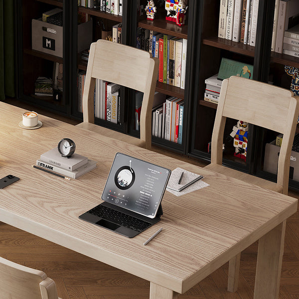 Zaheer Minimalist Multi-Purpose Solid Timber Study Desk 180cm/200cm ...