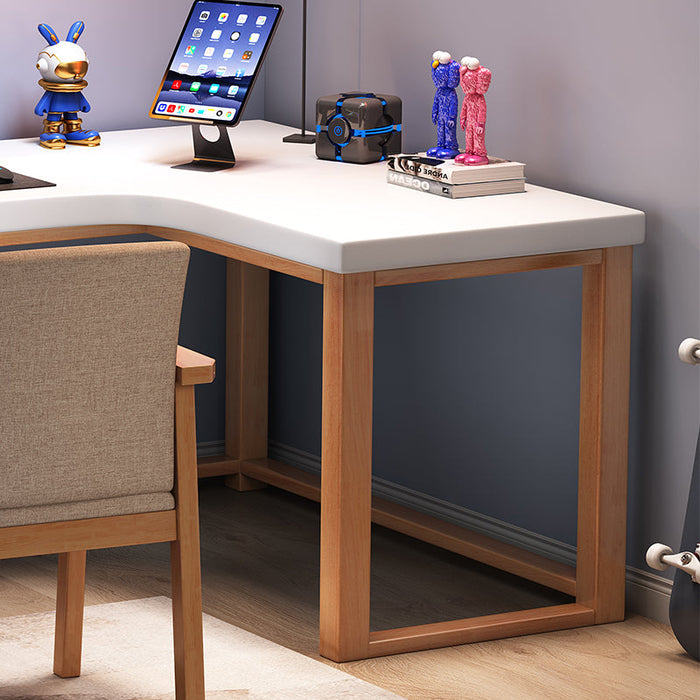 Perdue Minimalist Solid Wood Multi-Purpose Corner Desk/Gaming Desk/Stu ...