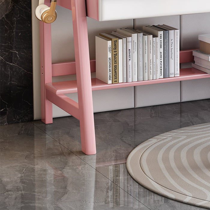 Bahid Study Desks/Solid Wood Study Desk with Shelf/Home Office/Pink ...