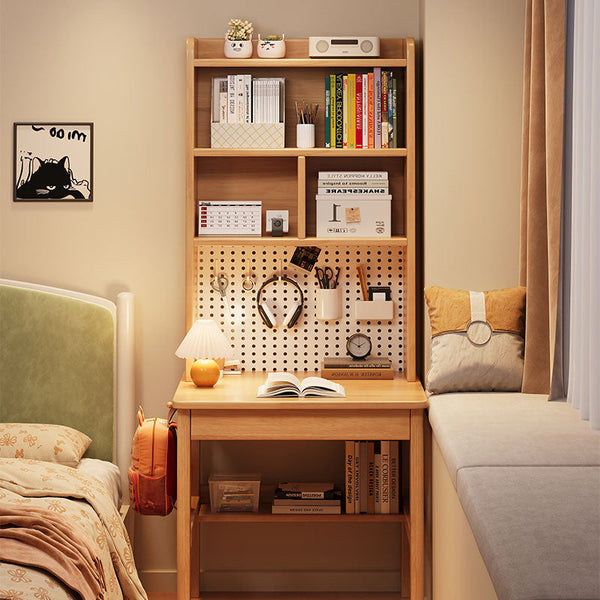 Sylvan Solid Wood Rubberwood Study Desk with Shelf and Drawers/Bookcas – OZ Study Desks