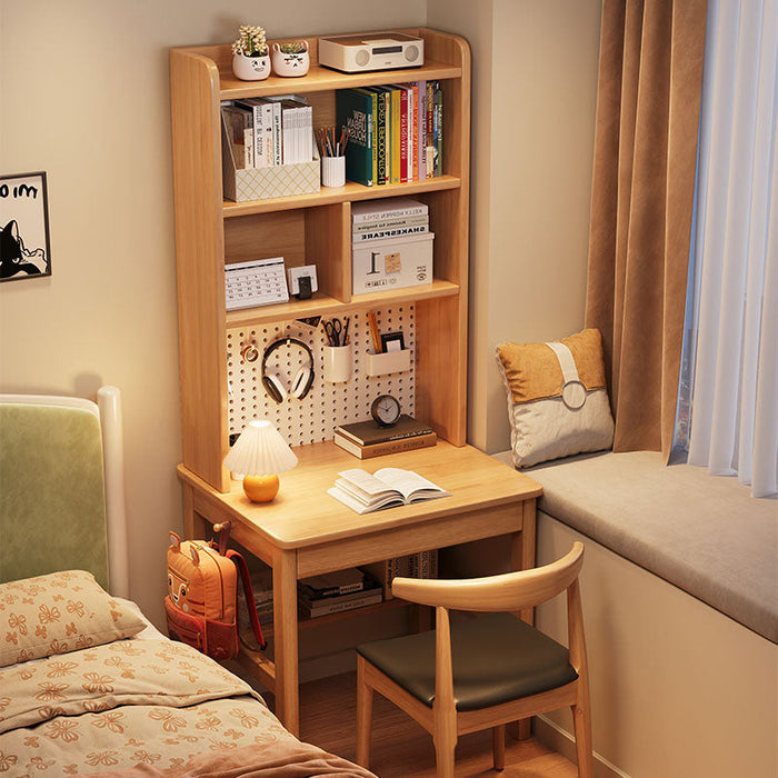 Sylvan Solid Wood Rubberwood Study Desk with Shelf and Drawers/Bookcas – OZ Study Desks