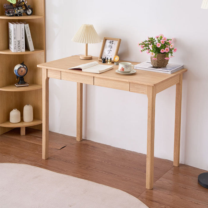 Jett Classic Design Solid Timber Slab Study Desk with Drawers 100cm/12 ...
