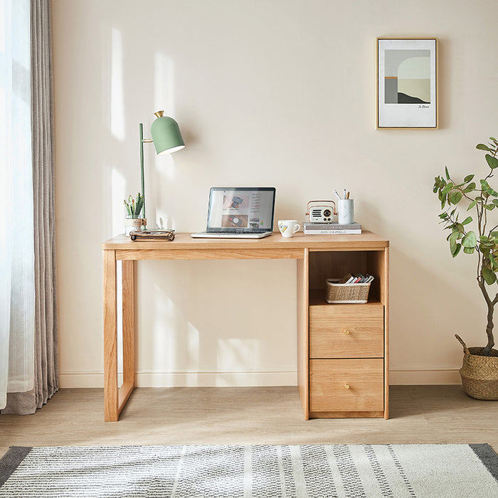 Andrea 1.2m FAS-Graded Solid Oak Wood Study Desk/Table With Drawer – OZ ...