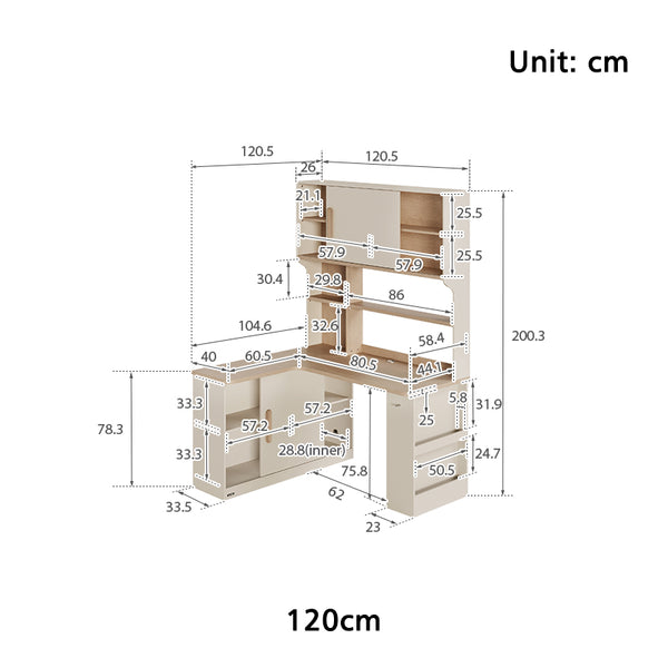 Chad 1.2m/1.4m Single Corner Office Desk/Computer Table Set Left-side ...