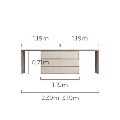 Length Adjustable Study Desk with Storage/Home Office Two-person Desks ...