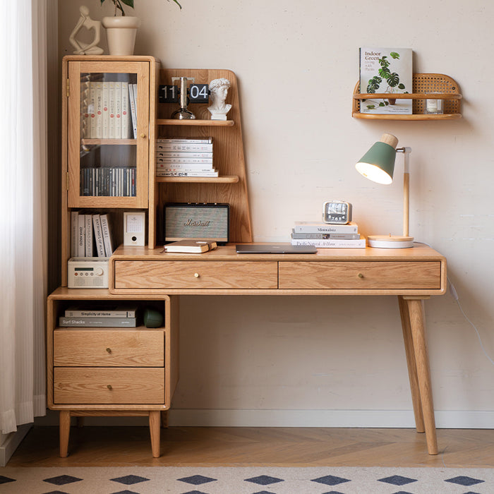 Beatrix Computer Desk with Drawers & Shelf | OZ Study Desks – OZ Study ...