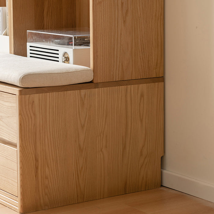 Eugene FAS-Graded Solid Ash Wood Bookcase Modular Display Shelf & Stor ...