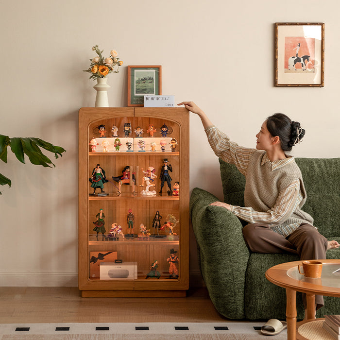 Emery 70cm FAS-Graded Solid Cherry Wood Bookcase Display Shelf/Storage ...