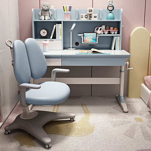 120cm Height-Adjustable Kids Study Desks/Rubberwood Study Desk with Sh ...