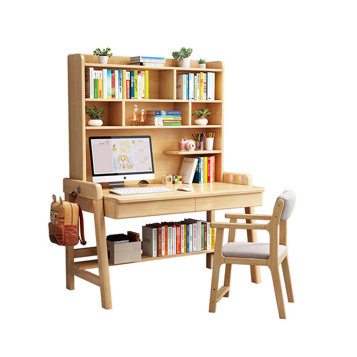 Bahid Study Desks/Solid Wood Study Desk with Shelf/Home Office/Natural – OZ Study Desks