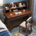 Blythe Walnut Solid Wood Study Desk with Book Shelves and Drawers/Rubb ...