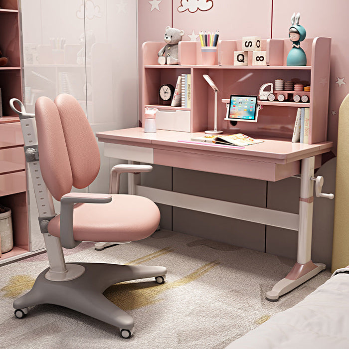 Adjustable Kids Study Desks > Pink/Rubberwood/Shelf/120cm Height Max ...