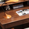 Blythe Walnut Solid Wood Study Desk with Book Shelves and Drawers/Rubb ...