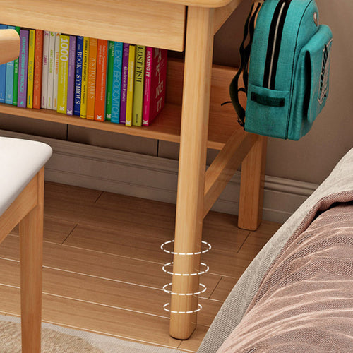 Trejan Solid Wood Study Desk with Book Shelves and Drawers/Rubberwood ...