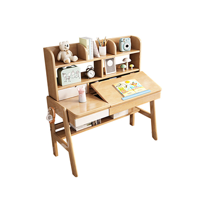 Avelinn Study Desks/Solid Wood Study Desk with Shelf/Home Office/Natur ...