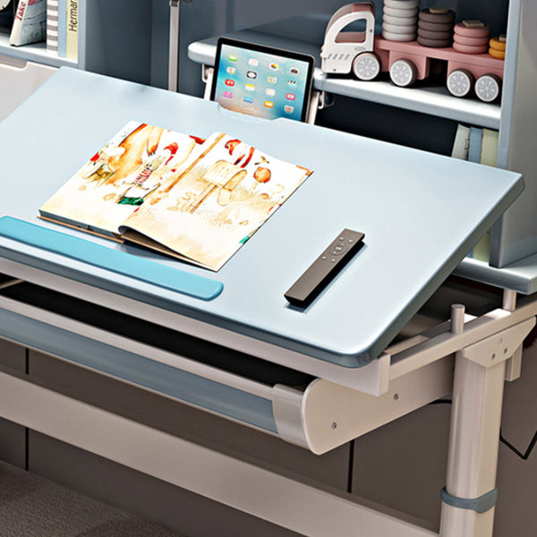 120cm Height-Adjustable Kids Study Desks/Rubberwood Study Desk with Sh ...